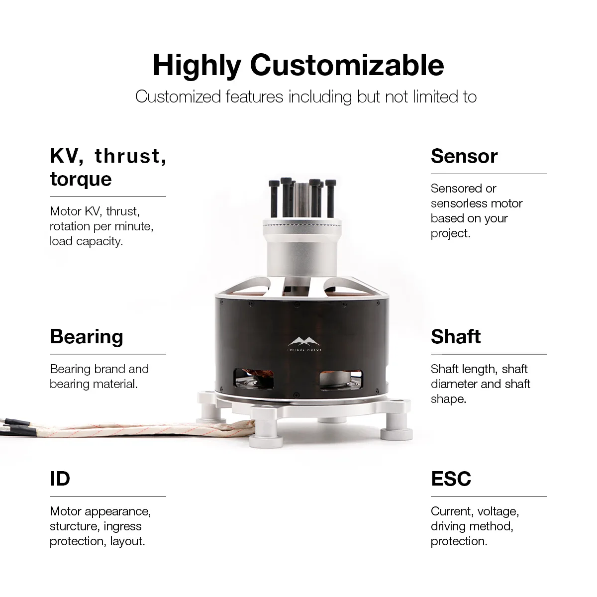 80KG Brushless DC Motor for Heavy Lift Drone & Multi Rotor