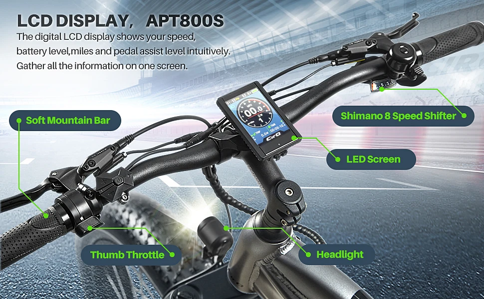 US Warehouse 750W 52V Fat Electric Bicycle Dirt E Bikes Mountain ...