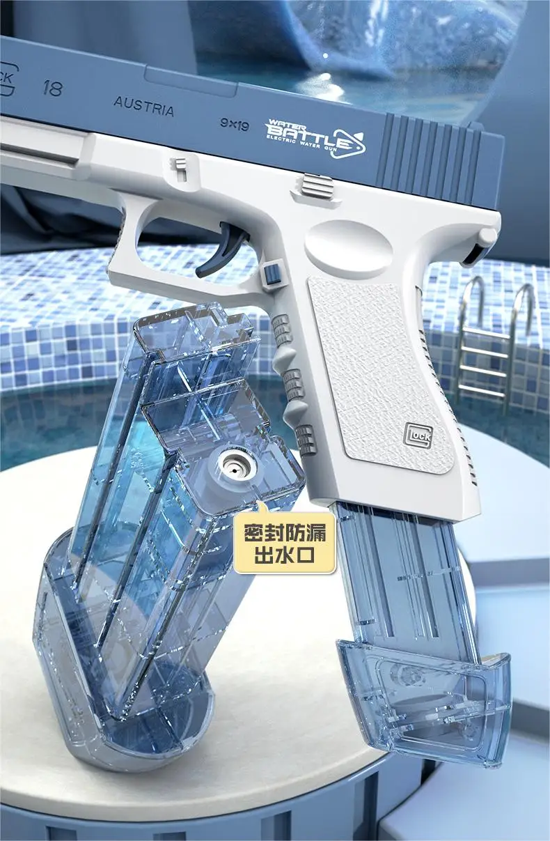 Hot Automatic Battery Powered Water Gun Unisex Electric Glock Toy Water ...
