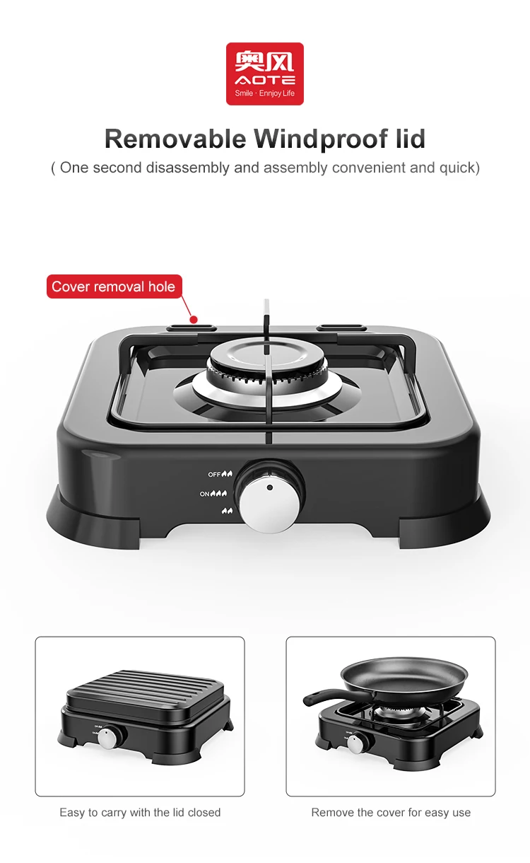 Customized Single Burner Gas Hob - Portable Camping Cooktop