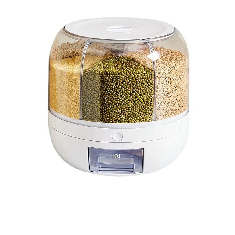 Pressing Rice Grain Bucket Kitchen Sealed Food Container Storage Box ...