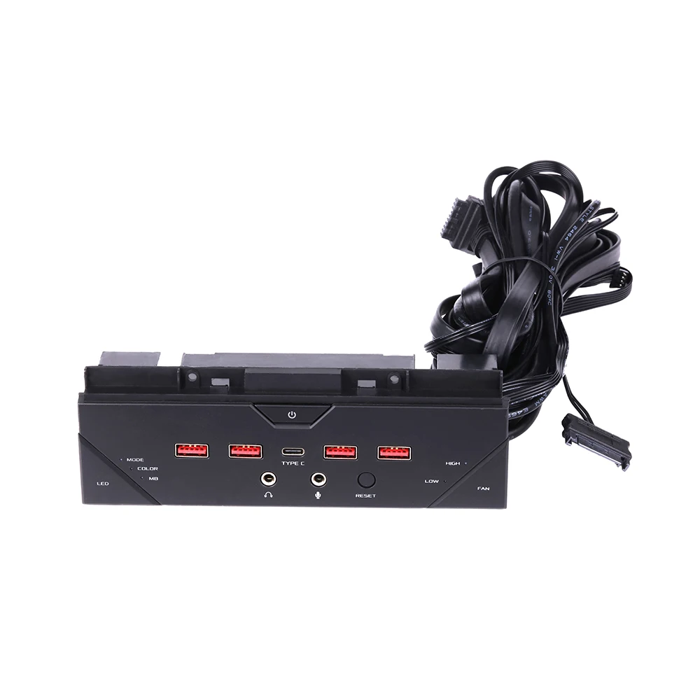 Computer Case Front Panel 4ports Usb3.0+usb3.1+fan Speed +hled Hub ...