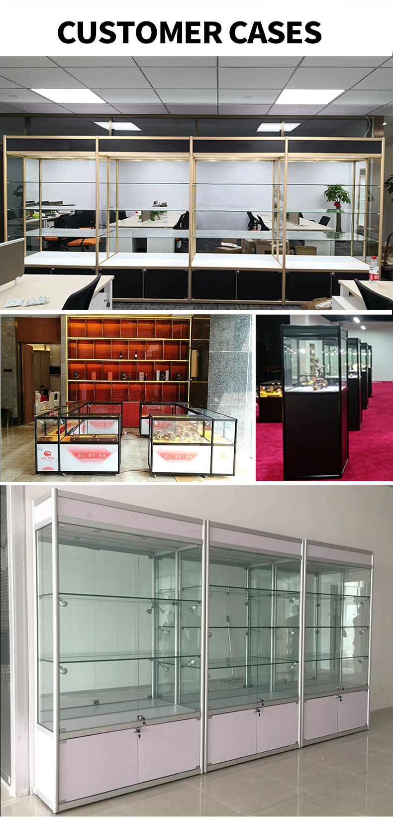 Full Vision Glass showcase Display Cases for Retail Shop| Alibaba.com