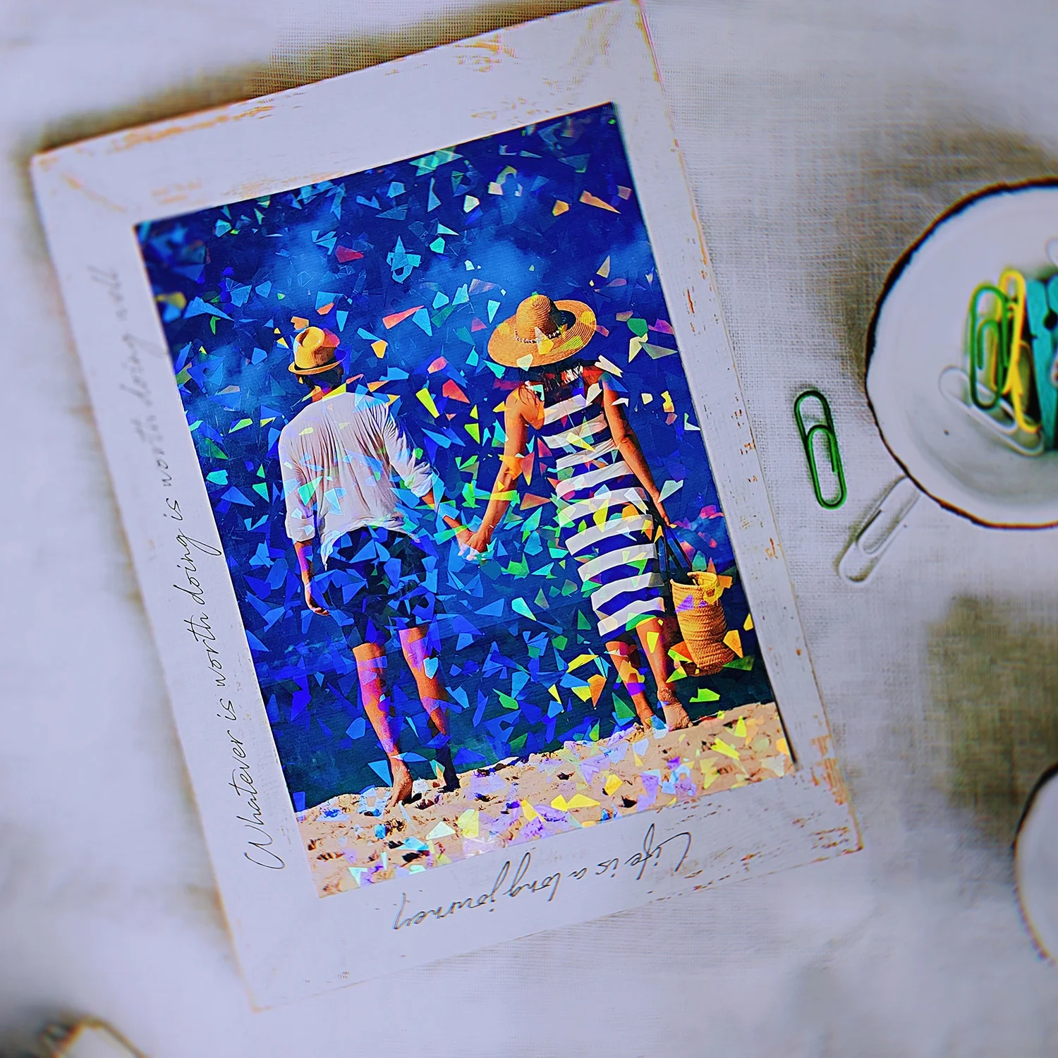 Cubic Coating Holographic Vinyl Sticker Paper A4 Size Printable ...