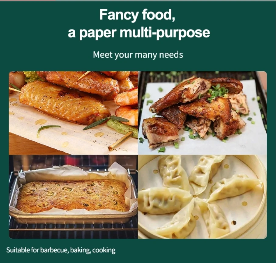 High Temperature Parchment Paper Sheets Square BBQ Disposable Cake Oven ...