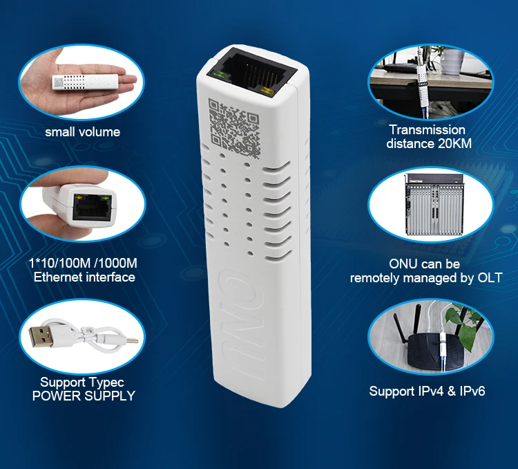 ONT Gpon Dual Band 2100m - Mini FTTH Switch with 1GE