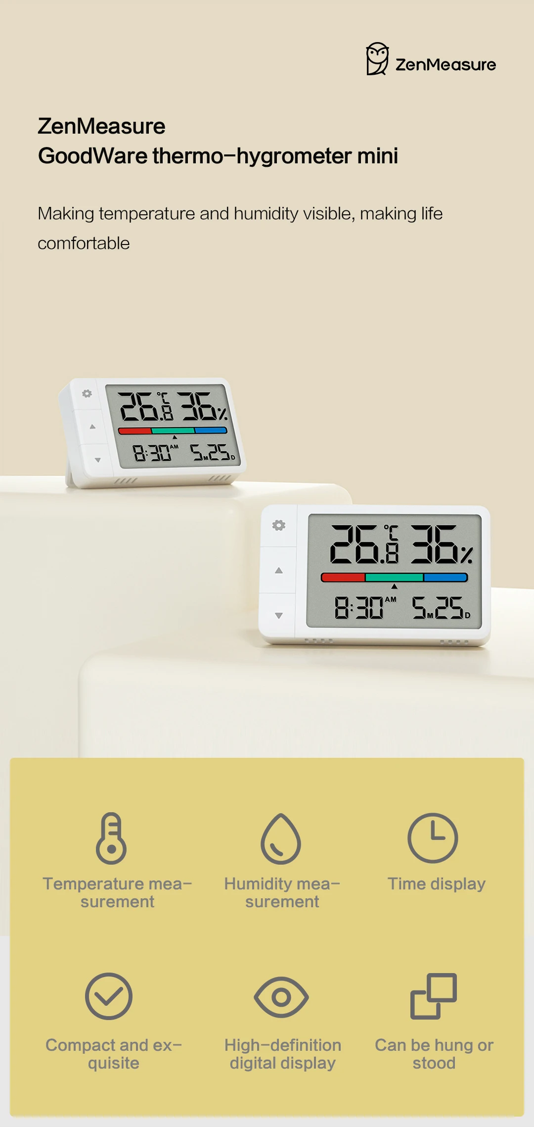 Zenmeasure Thermo-hygrometer For Indoor Temperature And Humidity ...
