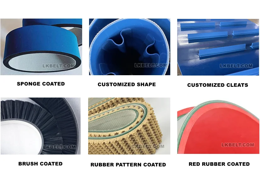 Pvc Blue Flat Conveyor Belts With Turning Cleats And Sidewall For Beans ...