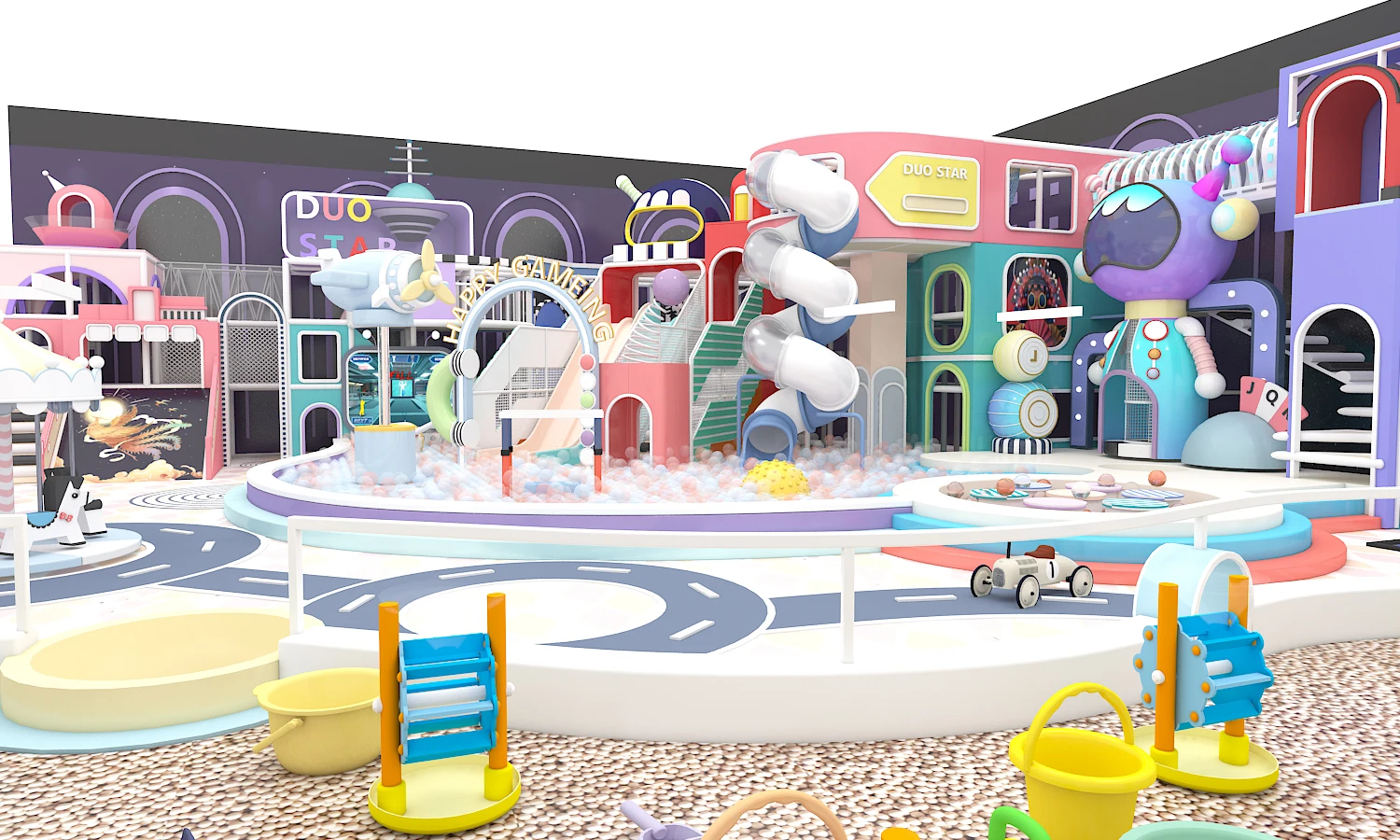 Custom Indoor Playground Children Play Center Park Big Slide - SanXiu ...