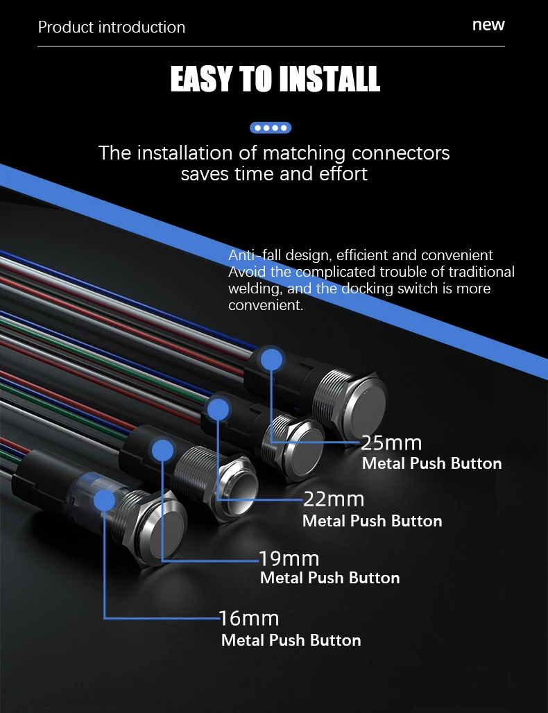 Kacon Kacon Metal Push-button Switch High Current 22mm Waterproof Self ...