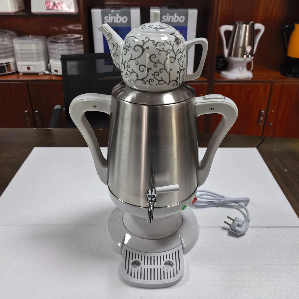 3.5L Stainless Steel Electric Turkish Tea Maker - Luxury White