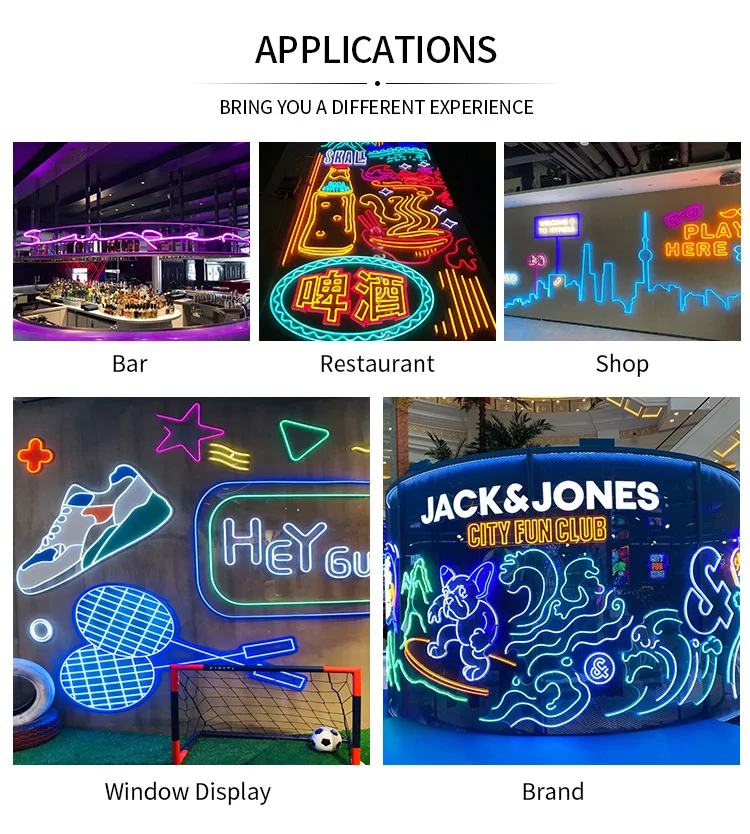 Customized Flexible Neon Sign Strip With Changeable Shapes For Indoor ...