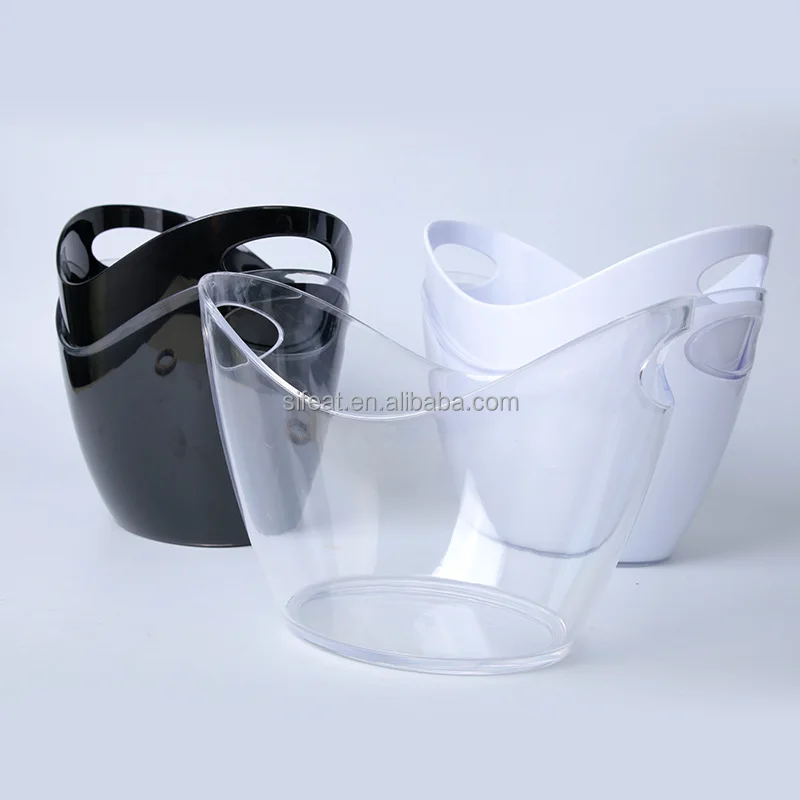 4 Liter Large Plastic Ice Buckets Beverage Tubs Wine Bucket Bowl for ...