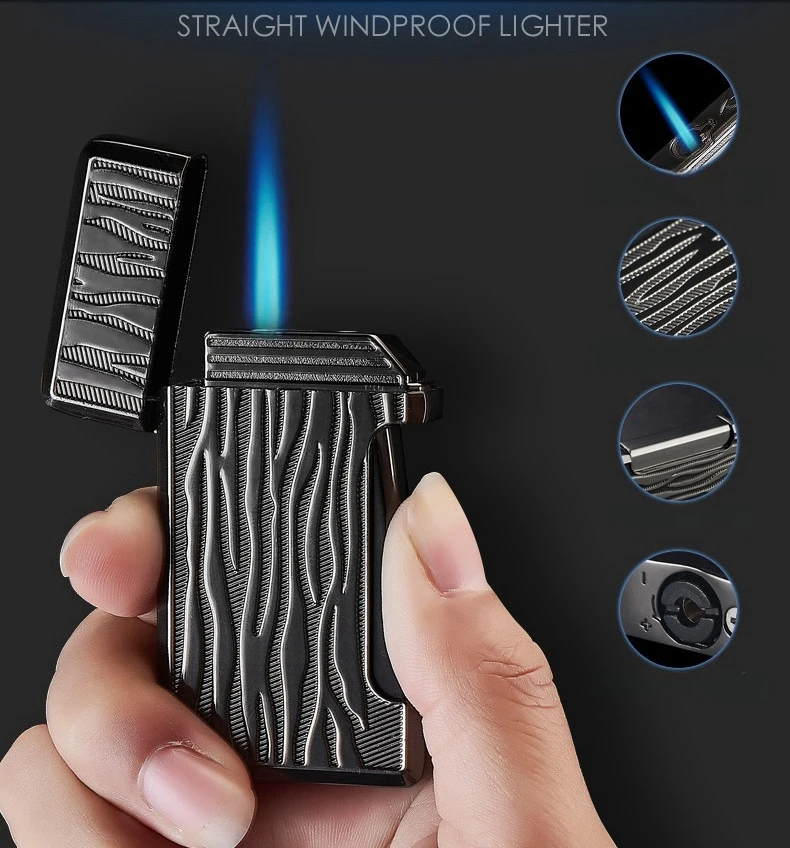 Ky 2024 New Turbo Torch Lighter Cmpact Butane Cigar Windproof Metal ...