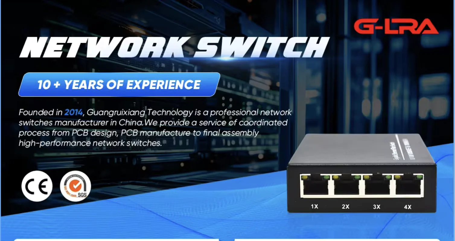 12gbps Compact Gigabit Network Switch With 2 Fiber Ports & 4 Ethernet ...