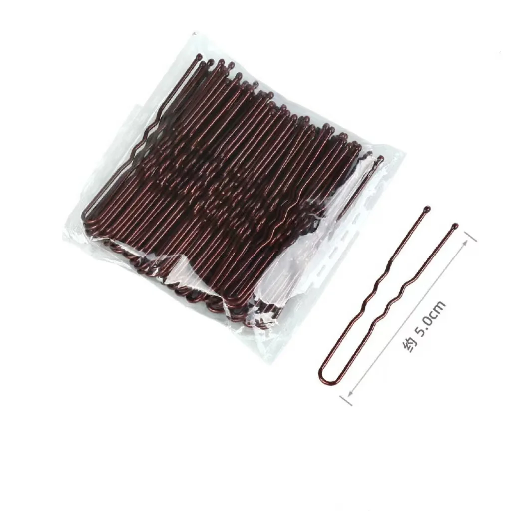 100Pcs/Pack Custom Bob Pin Black Gold Blonde Strong Metal Grip Flat ...