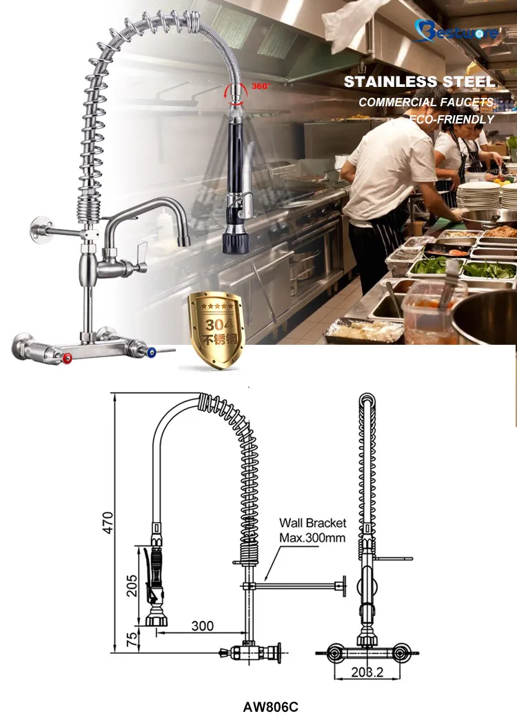 Pre Rinse Sink Mixer - Durable & Efficient Kitchen Taps