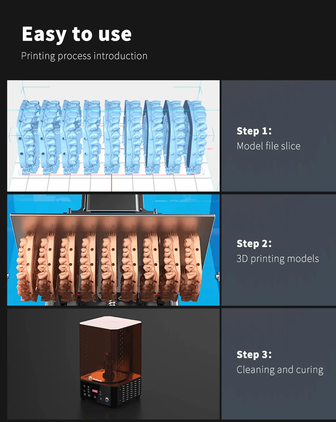 High Resolution Cleaning Resin 3d Printer Light Curing Dental 3d ...