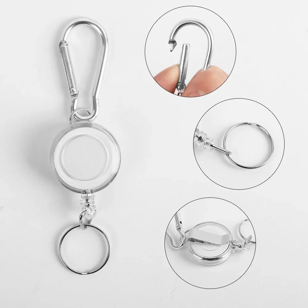 Retractable Steel Cord Pull Reel Keychains - Fashion & Utility