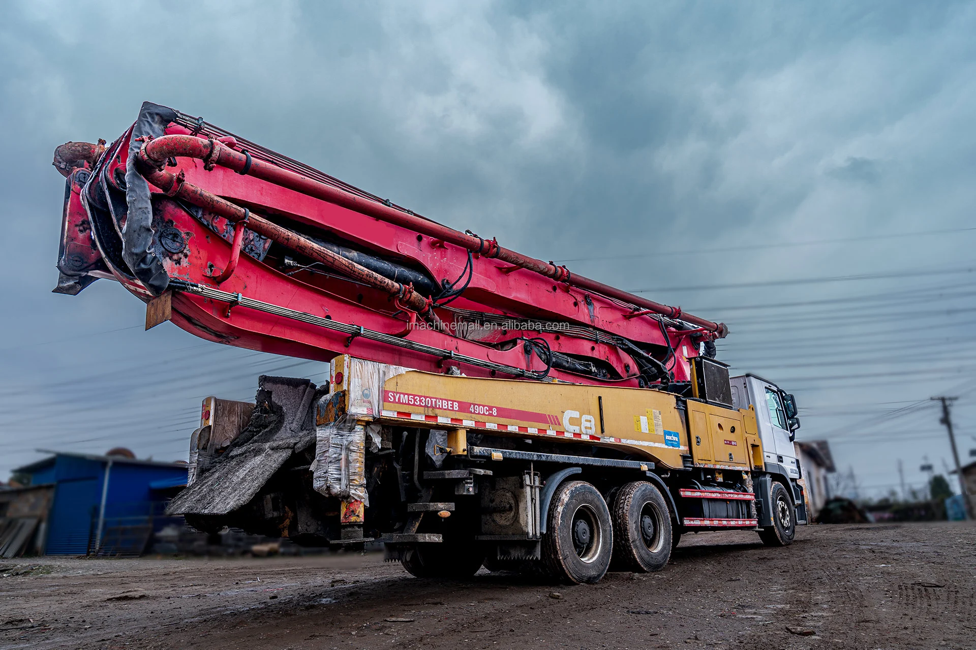 Quality Benz Chassis 49m Sanys Truck-Mounted Concrete Pump Boom Placer