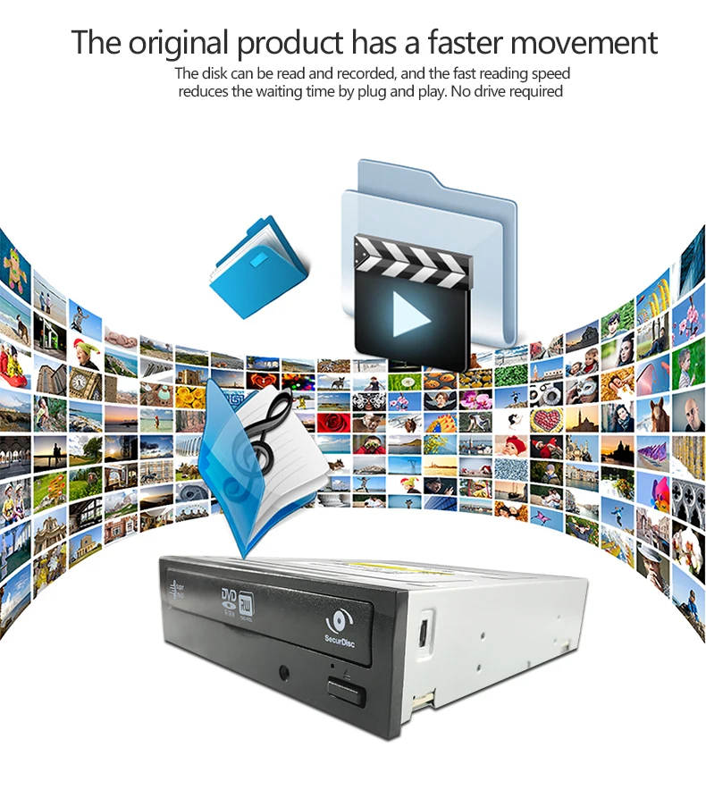 24x SATA Built in DVD + RW Drive Ihas124-14 Internal CD DVD Rewriter Burner Desktop Optical ...