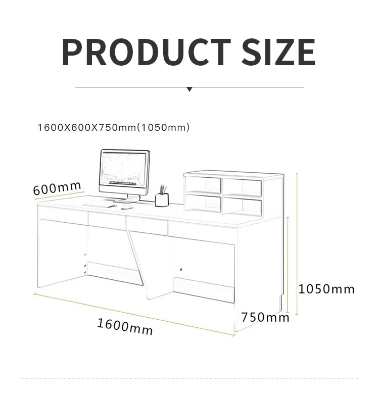 White Melamine Counter Table - Modern Reception Desk