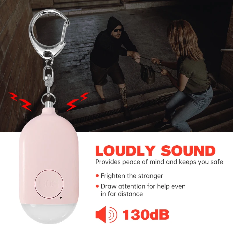 130db Recharge Self Defense Oem Personal Security Alarm Keychain Anti ...