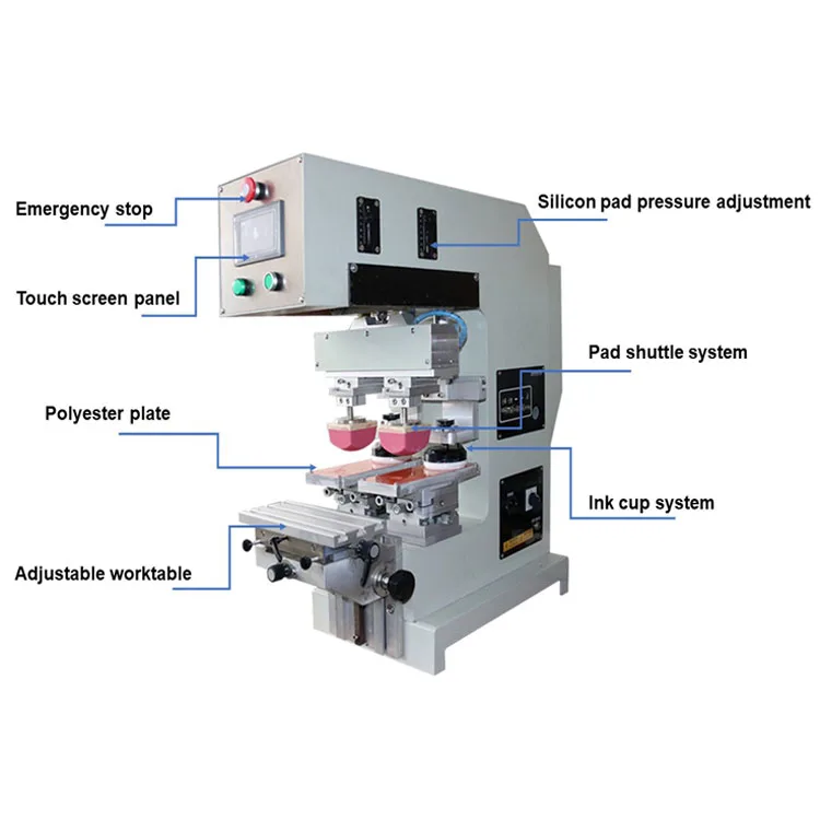 2 Color Digital Pneumatic Tampoprint Ink Tray Pad Printer