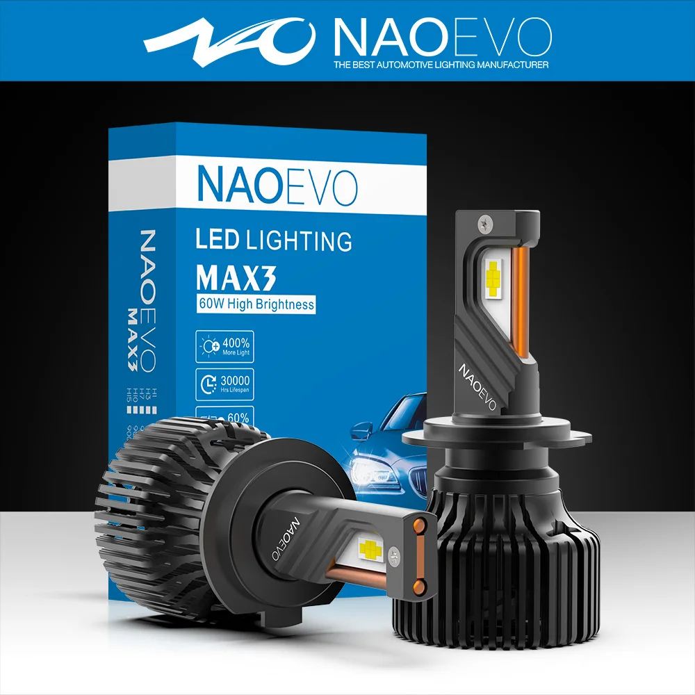 Naoevo Led H4 120w Max3 H11 H7 Led Headlight 9005 9006 Canbus H1 H3 H15 Auto Accessories 12v 360 ...