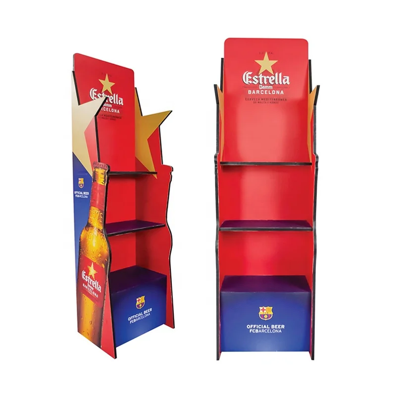 Floor Wood Acrylic Cardboard Display Stand for Book Cosmetic Food