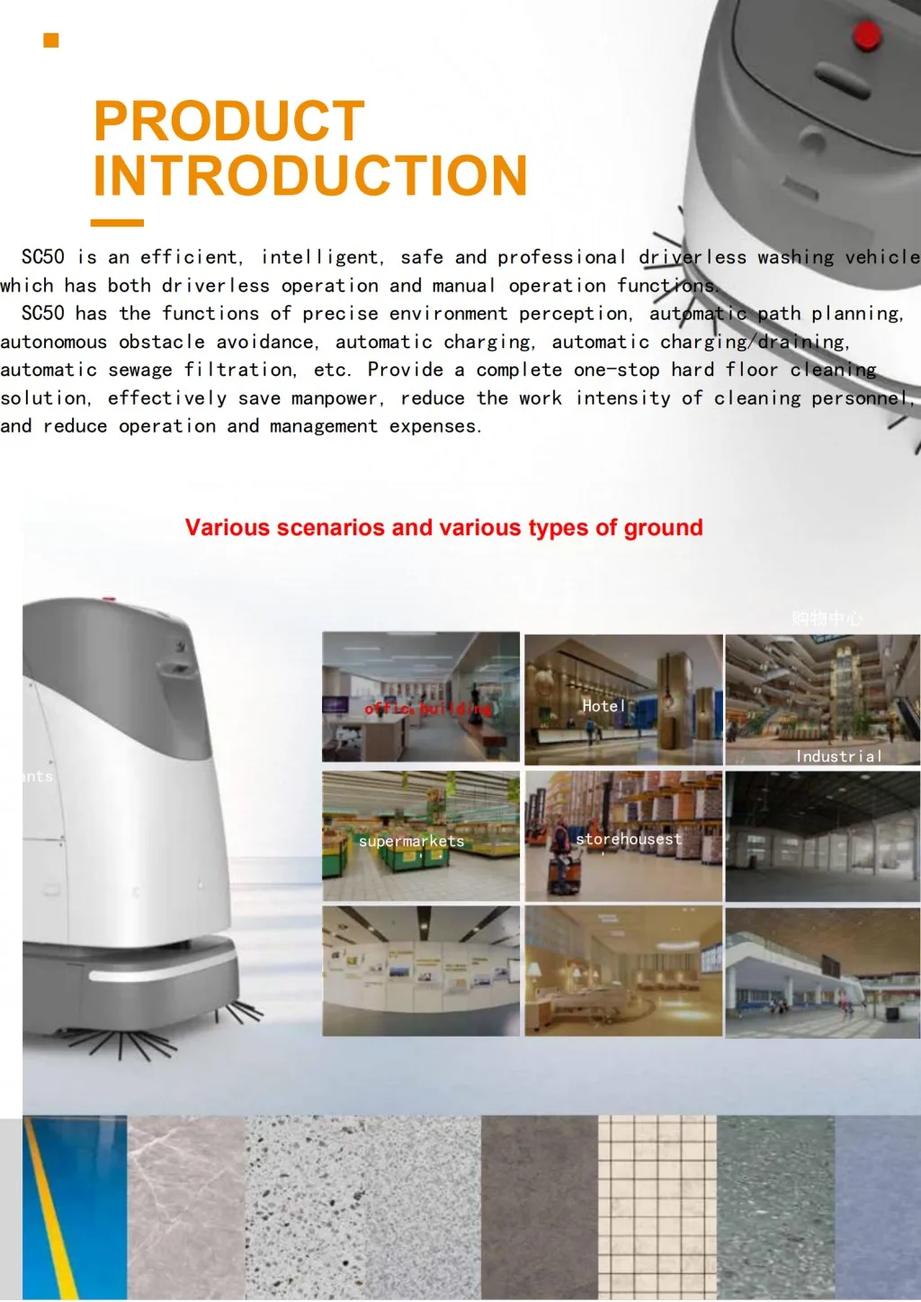 Multifunctional Intelligent Cleaning Robot for Commercial Use