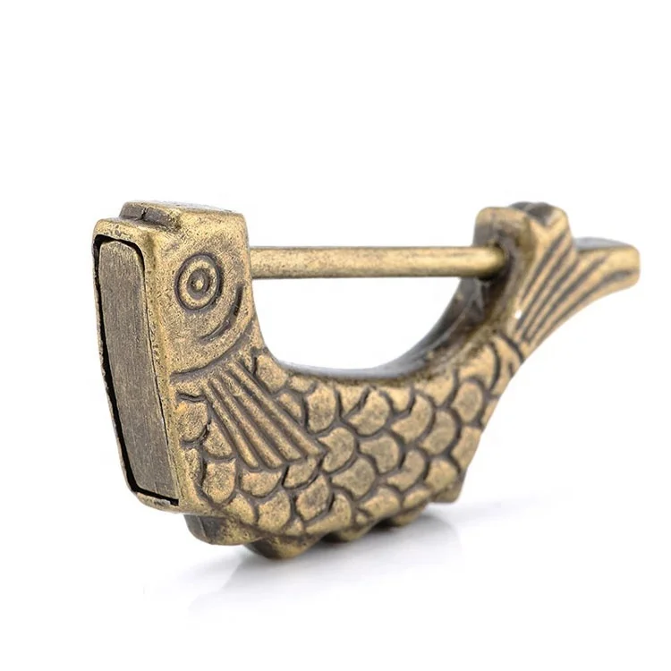Vintage Chinese Keyed Padlock Antique Old Style Retro Lock Zinc Alloy ...