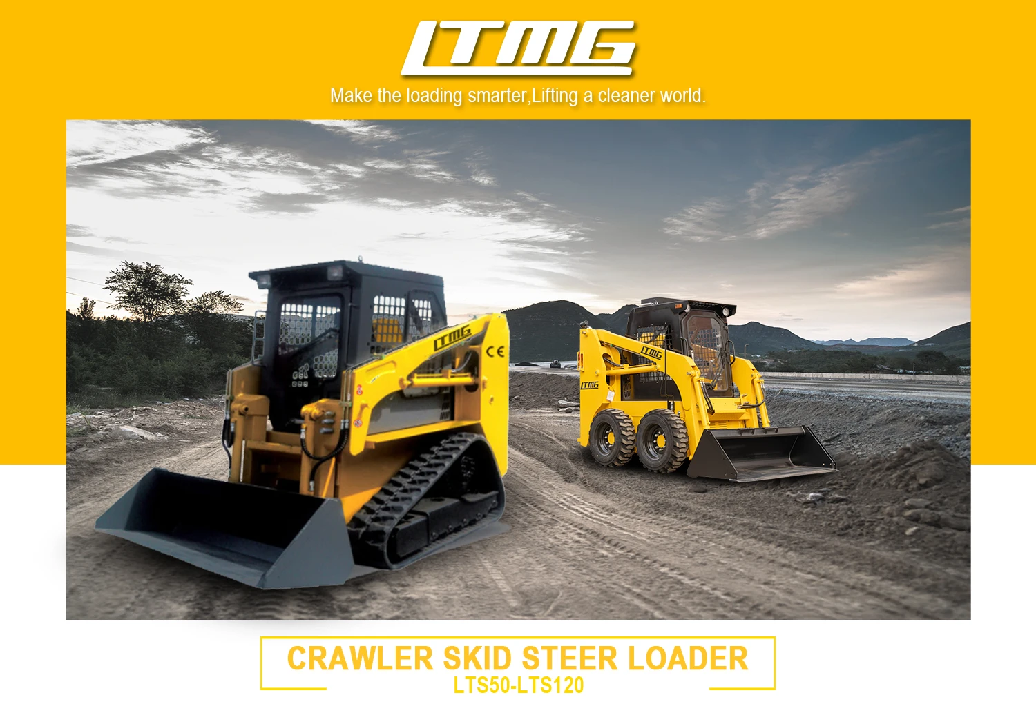 LTMG LTS50 LTS65 Mini Skid Steer Loader - 1000kg Capacity