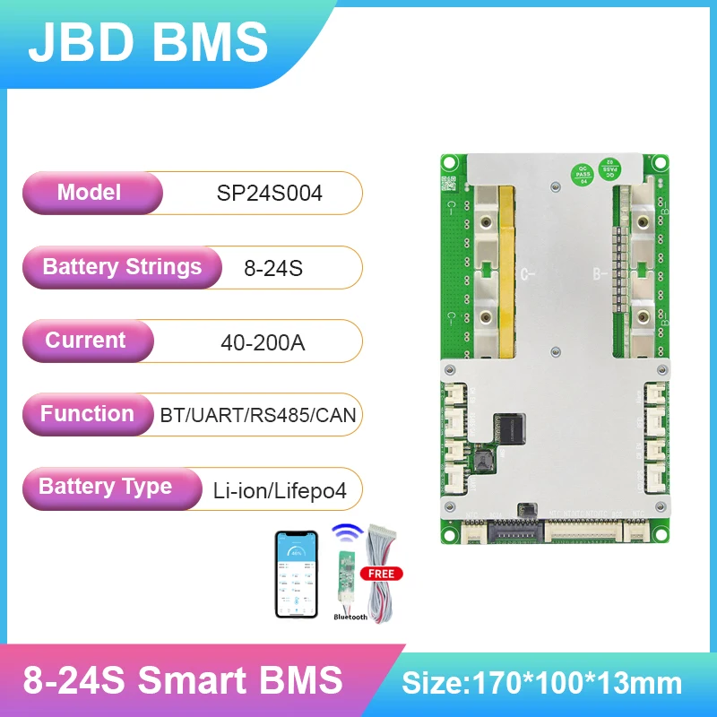 JBD SP24S004 Smart BMS - 8S-24S Lifepo4 Battery Management