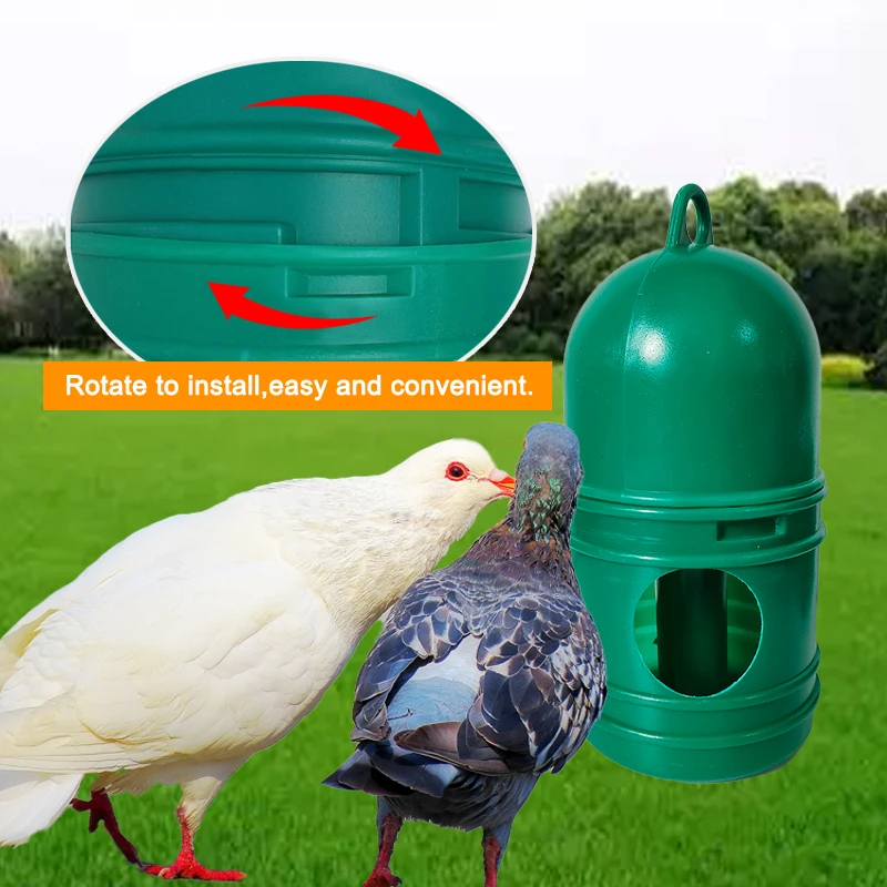 Lz 1l 3l 5l 10l Manual Green Plastic Poultry Drinker Pigeon Water ...