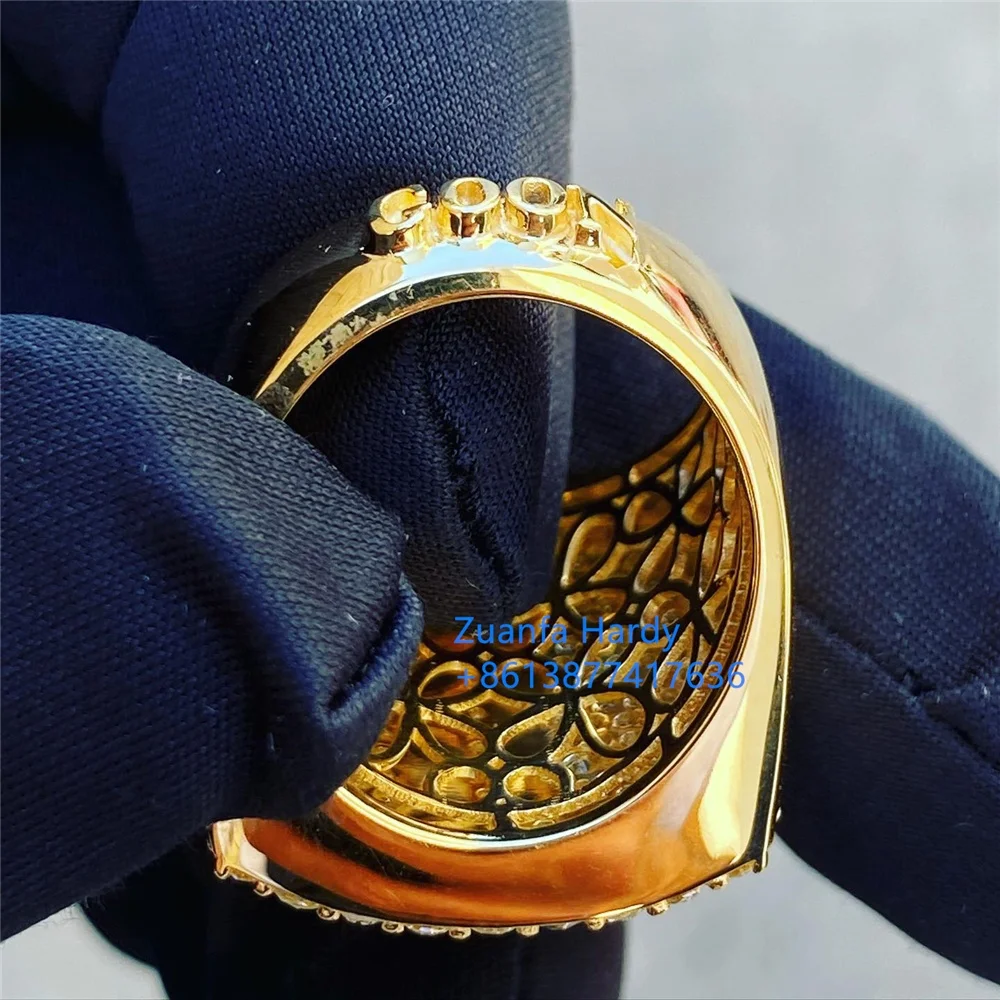 Custom Hip Hop Jewelry Diy Championship Style Diamond Ring Silver 14k ...