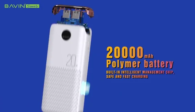 Bavin Pc075 New Arrival 20000mah Built-in Air Purifier Powerbank Dual Port Fast Charge Power ...
