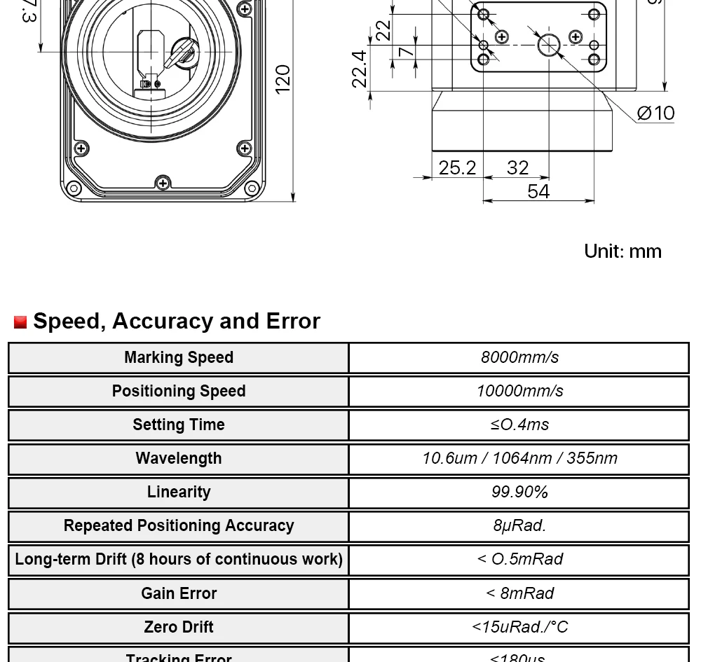 Hunst Sino-galvo Rc1001 Fiber Laser Scan Galvo Head Set 1064nm Apeature ...
