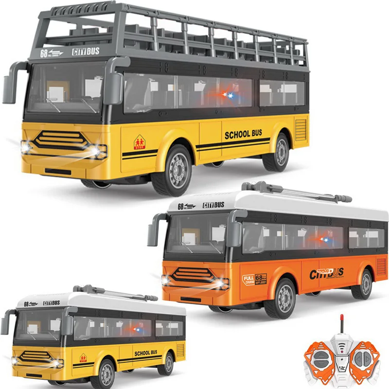 Remote Control Bus Rc Buses Cars Toys Plastic Toy Battery Open Doors ...