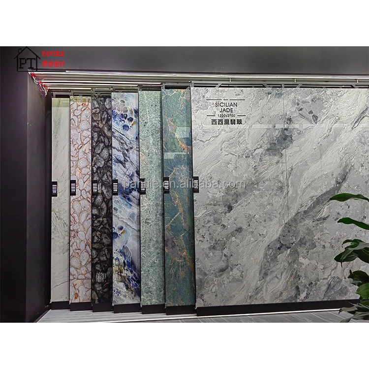 1200x2400 Polished Porcelain Floor Tiles Red Sintered Stone Slabs Tiles ...