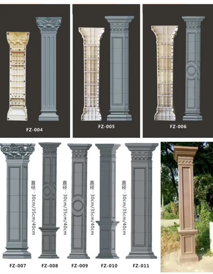 New Designs Concrete Plastic Roman Pillar Columns Mould For Sale Mold ...