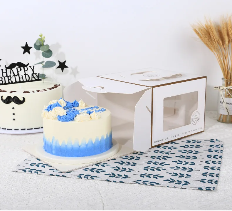 New Arrival Pvc Clear Window Cake Boxes Corrugated Board Tall Cake ...