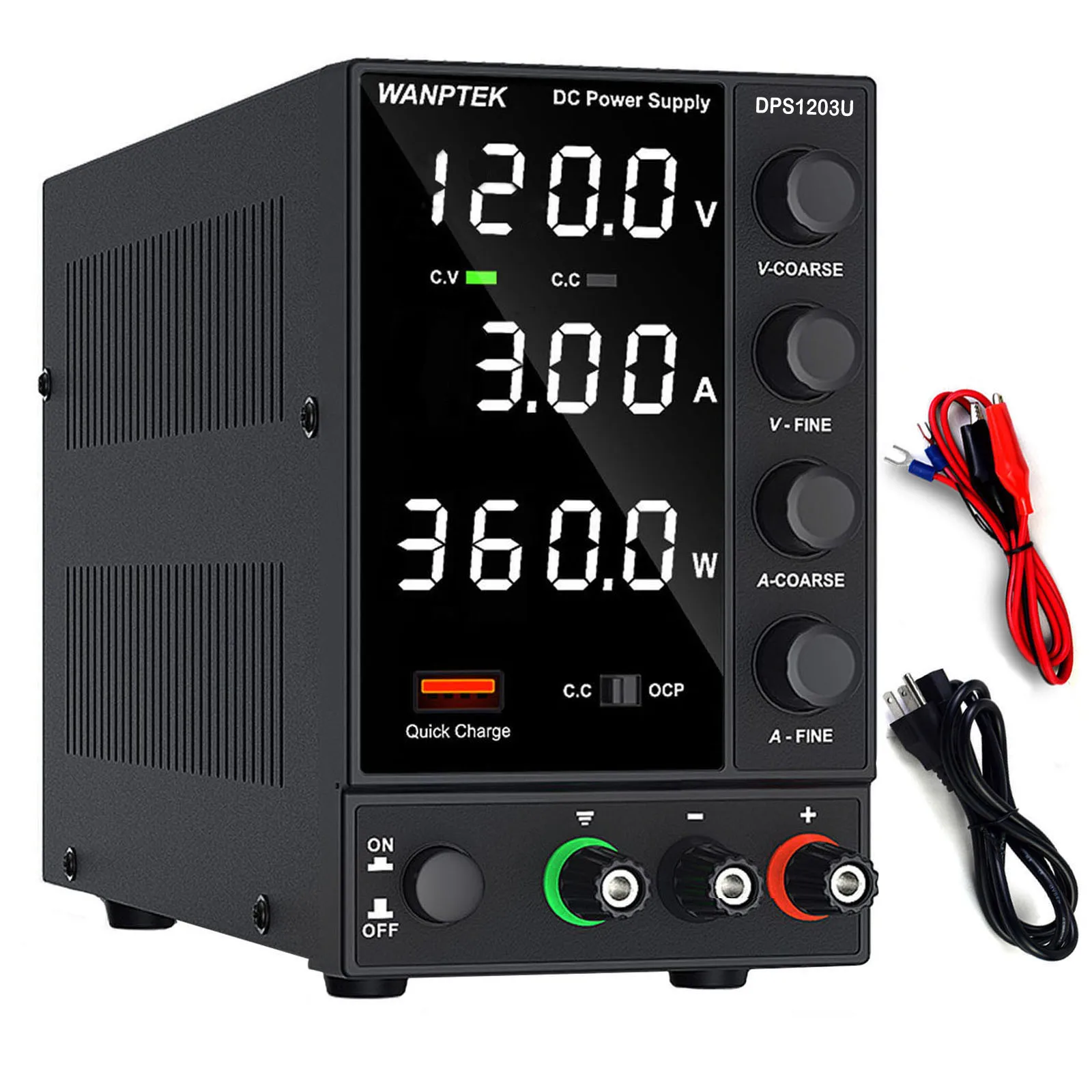Wanptek Bench Dc Adjustable Power Supply,Dc Power Source,120v 3a 360w,Lab,Electronics Design ...