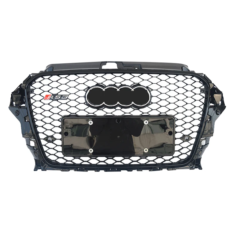 Car Body Parts Replace Chrome And Gloss Black Honeycomb Front Bumper ...