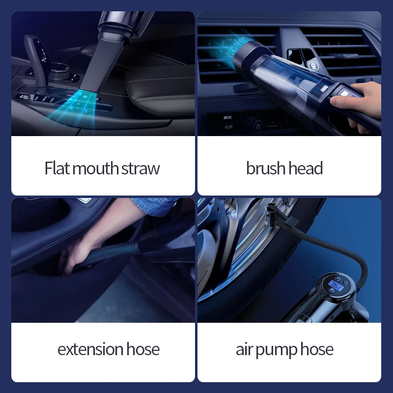 Car Vacuum Cleaner Powerful Driving Car Dual-use Air Pump Four-in-one ...