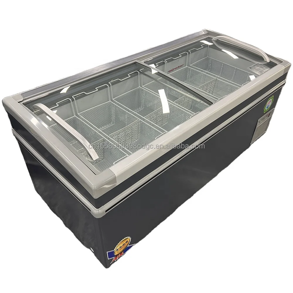 Supermarket Frozen Display Stand Refrigerated Freeze Display Counter ...