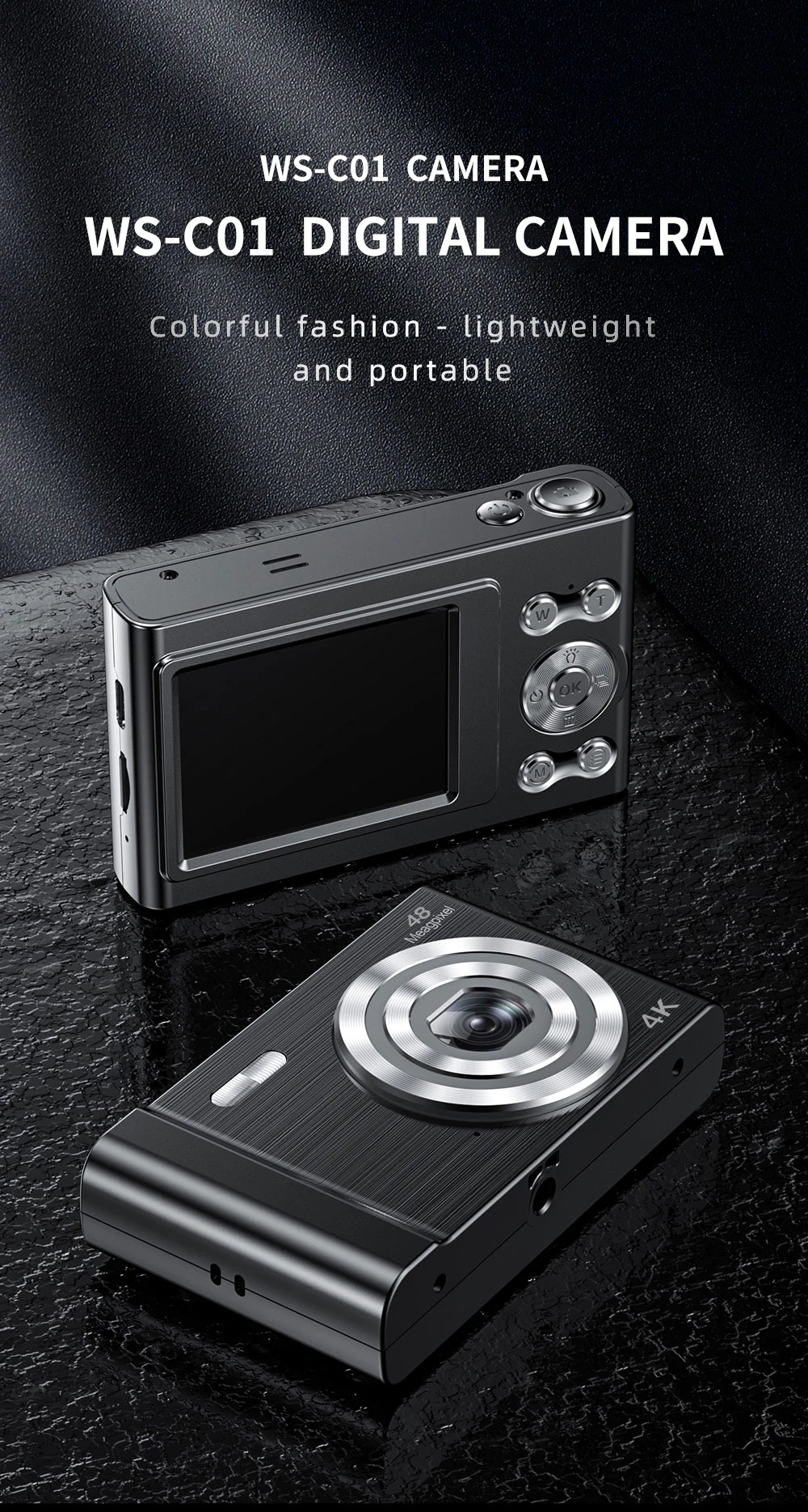 New Arrival Portable Digital Cameras Dslr 2.4 Inch IPS HD 48MP 4k Vlog ...