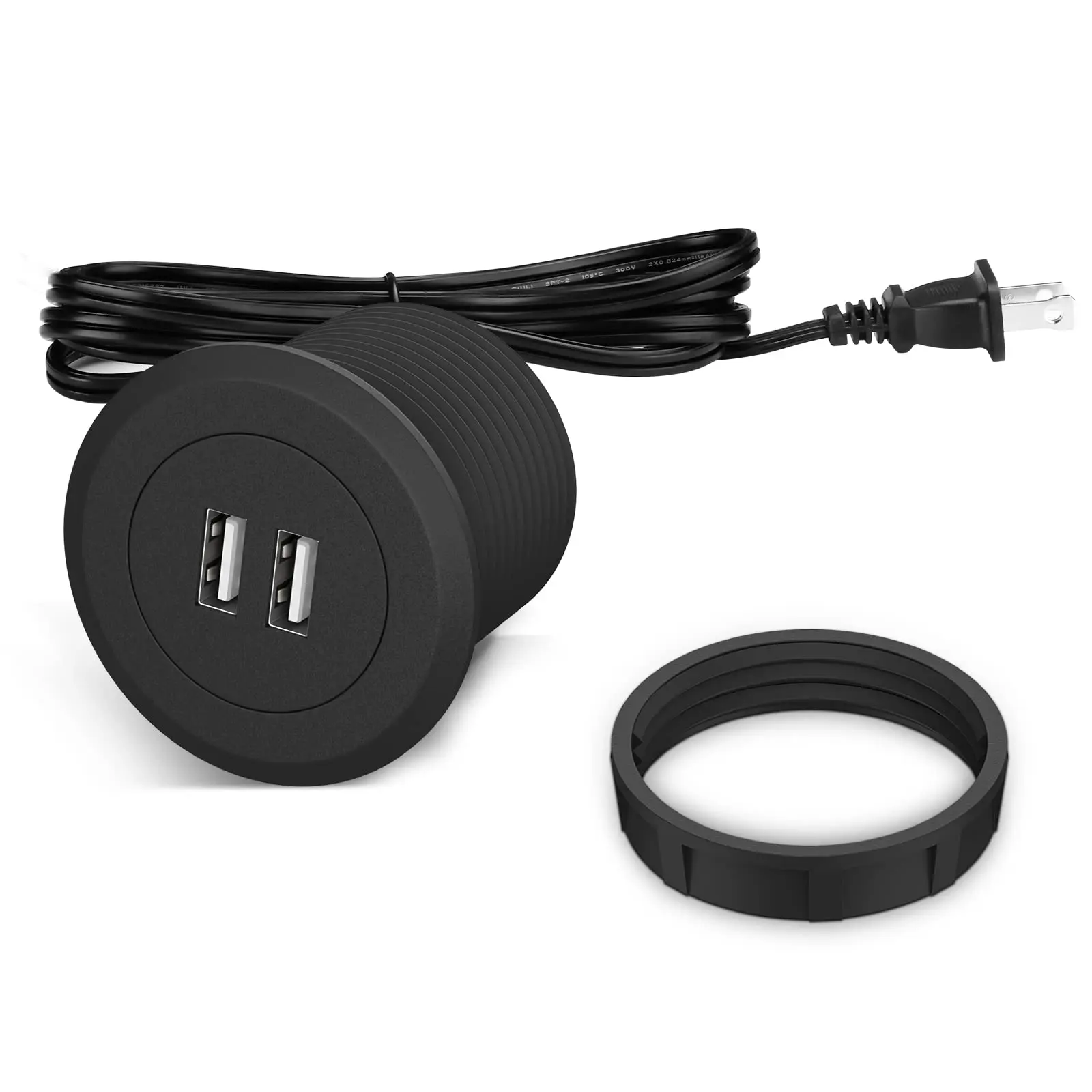 Multi Portable Black Kistukinis Lizdas Mini Desk Power Grommet Outlet 2 ...
