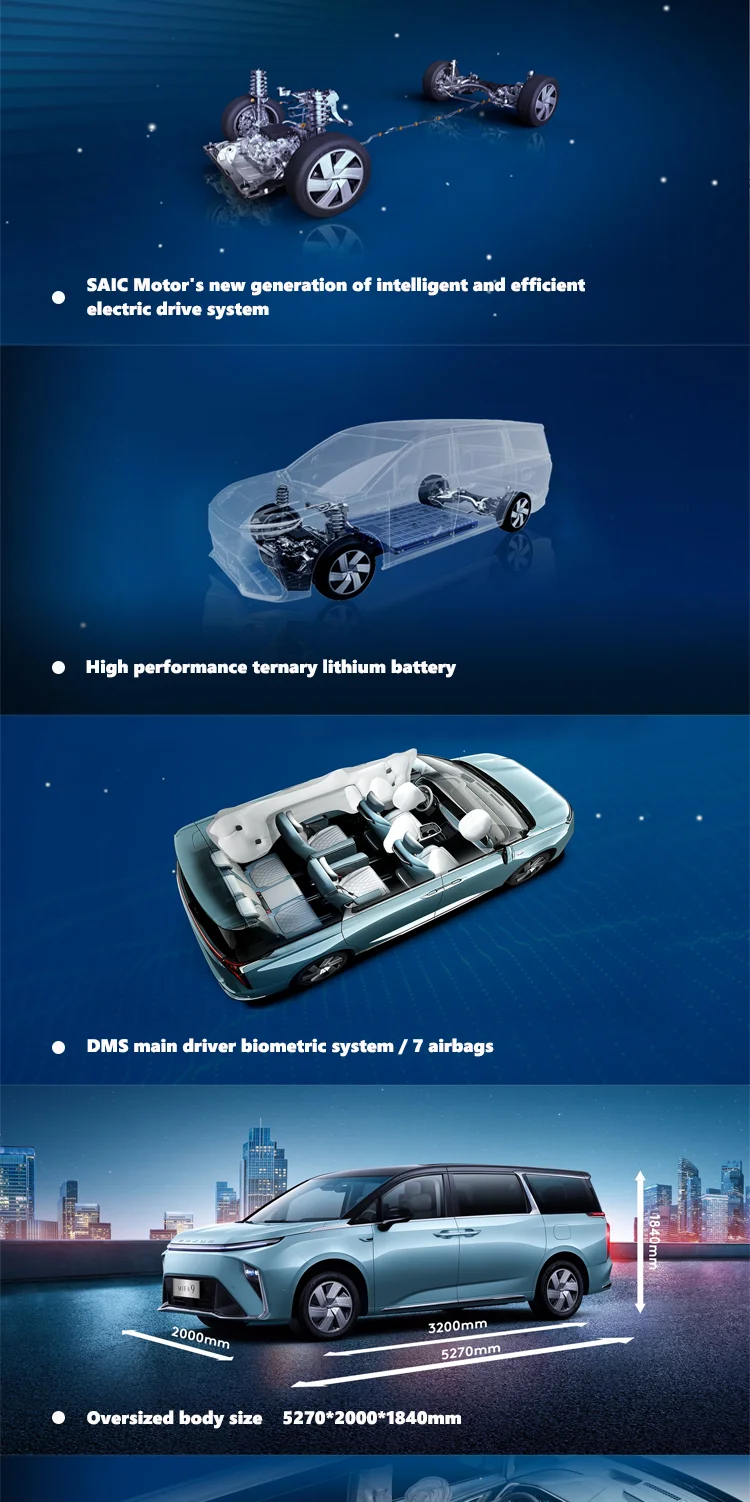 New Cars 4 Wheels Maxus Mifa9 7 Seats Mpv Ev Range 480km 560km Pure ...