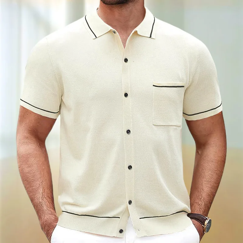 Custom Tshirts with Pocket Mens Short Sleeve Jersey T-shirt Button up ...